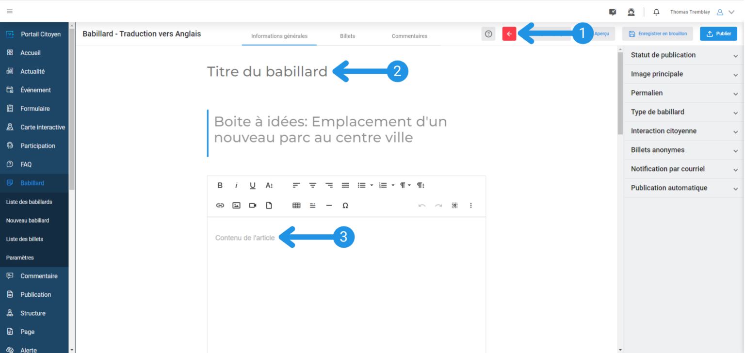 Créer un babillard - Modellium